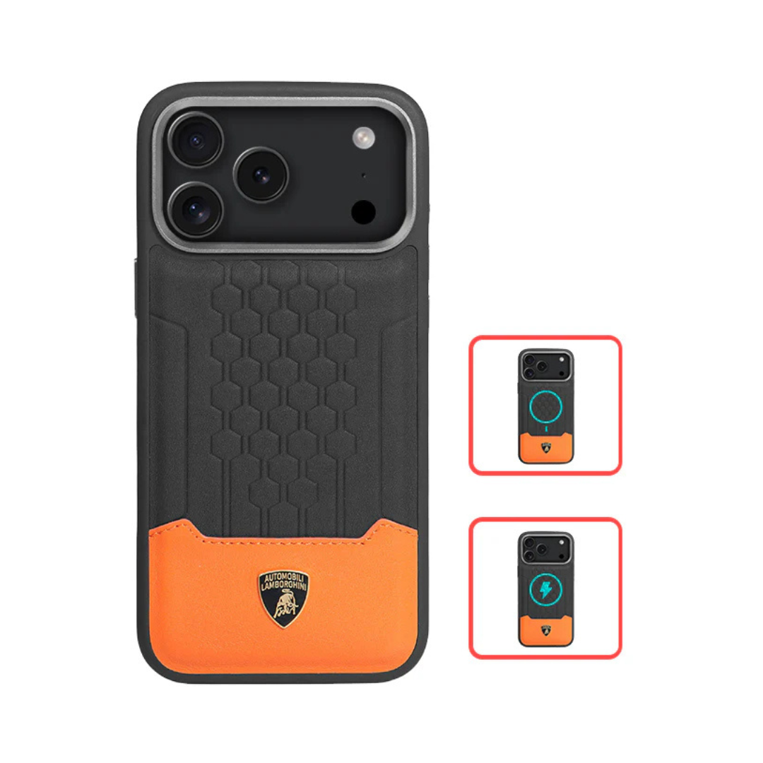 LAMBORGHINI Case 17 Pro Max MagSafe Genuine Leather – FREE PHONE Stores